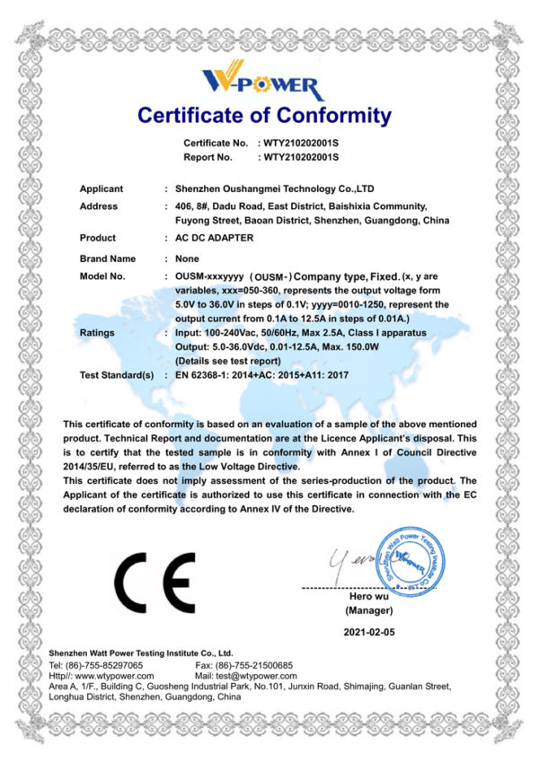 Ac Dc Power Adapter Manufacturer, Supplier | OUSM